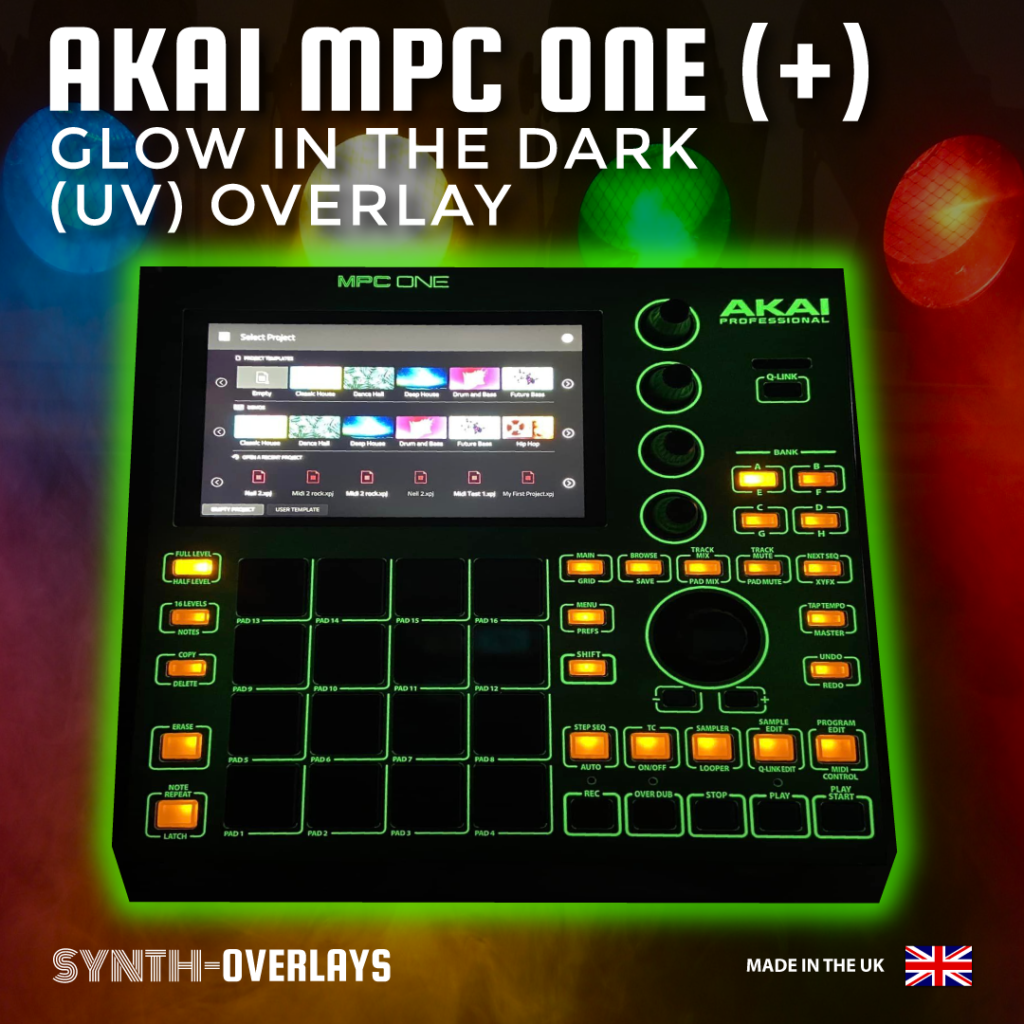 AKAI – MPC One (+) Glow in the Dark – UV Overlay – Synth Overlays